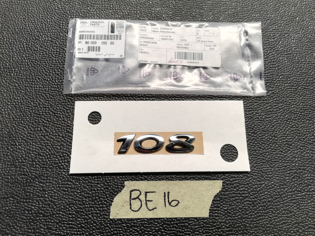 Peugeot 108 Hatchback 2021 Tailgate Model Emblem "108" – Eazy Parts ZA